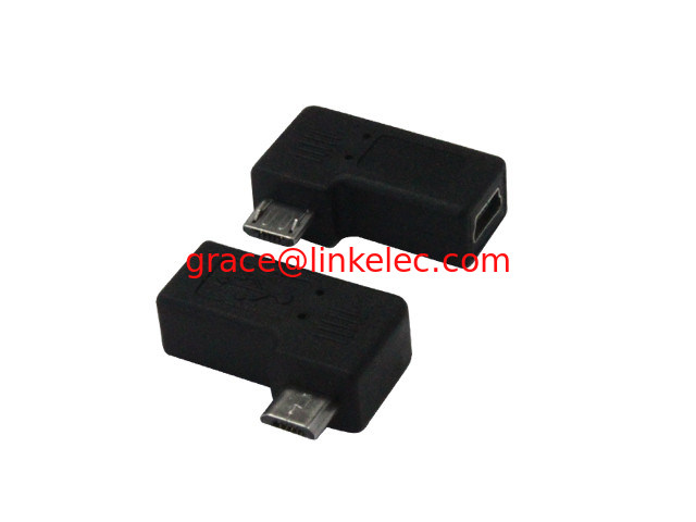 MINI 5P female to micro 5P Male 90 degree angled adapter,Micro 5P USB ...